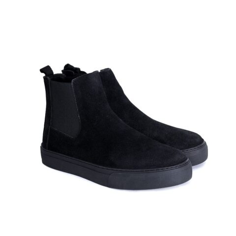 Men’s half boot – suede – black – tujoo.net